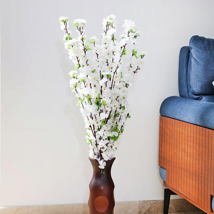 Artificial Cherry Blossoms Plastic Flower Sticks | Set Of 6| 3.8 feet ...
