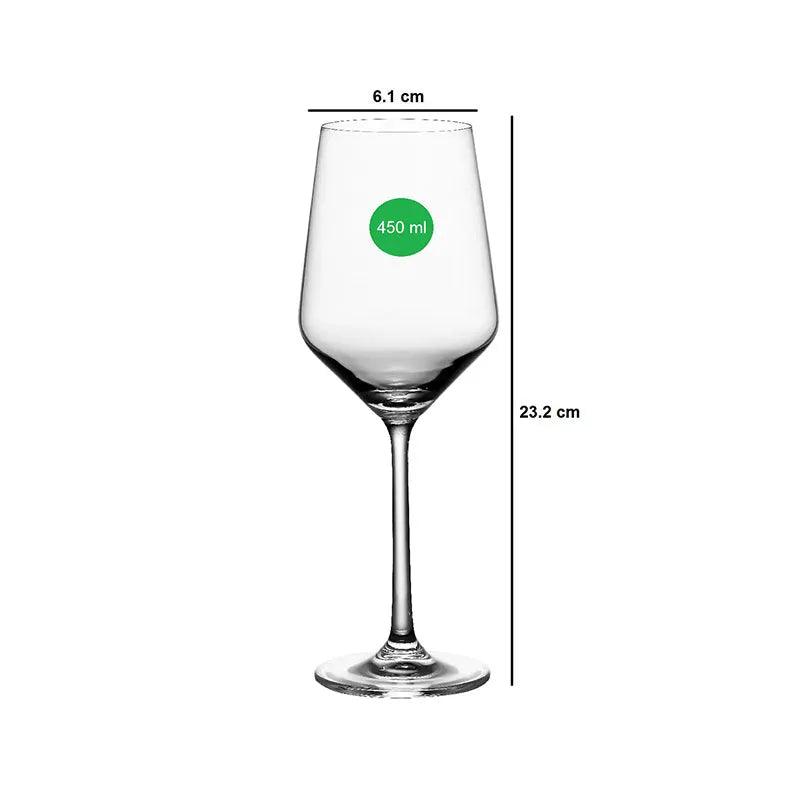 Crystal Red Wine Glass | 450ml | Set of 6 – Dusaan